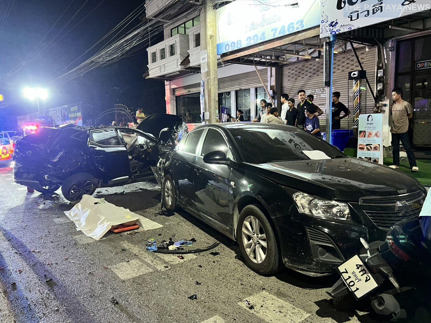 Chinese Man Causes Multi Vehicle Crash in Pattaya in front of Threpprasit Market, Resulting in ...